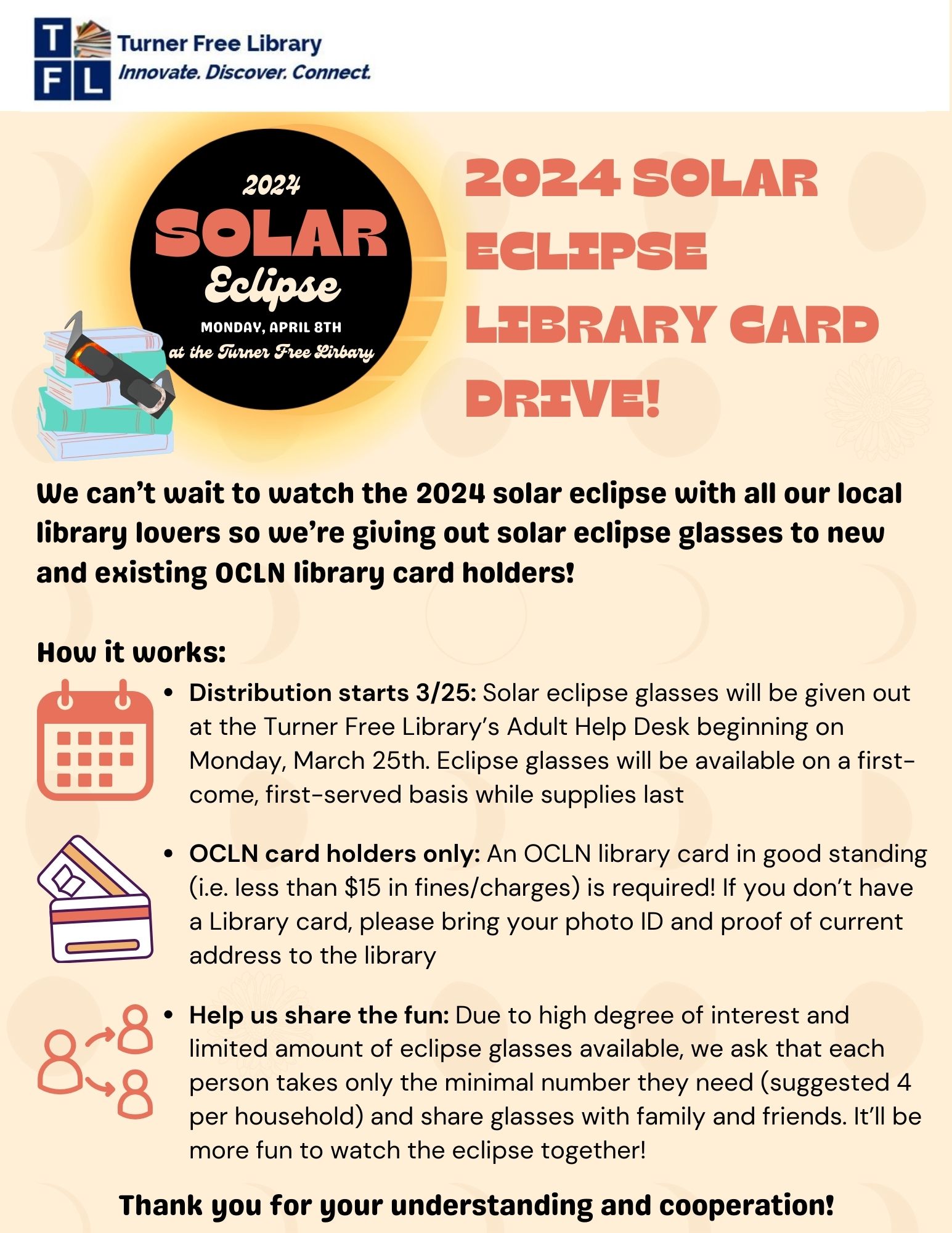 2024 Solar Eclipse Library Card Drive! | Turner Free Library